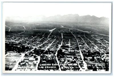 C1940s Aerial View Looking East Las Cruces New Mexico Nm Rppc Photo