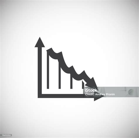 Down Chart Icon On Background For Graphic And Web Design Simple Illustration Internet Concept