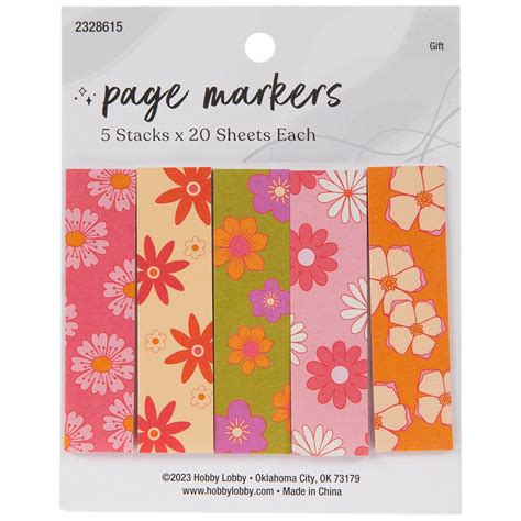 Flower Page Markers Hobby Lobby 2328615