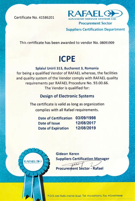 Certifications Icpe