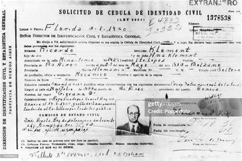 The Identification Papers Of Ss Officer Adolf Eichmann Which He News Photo Getty Images