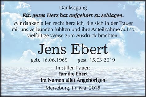 Traueranzeigen Von Jens Ebert Abschied Nehmende