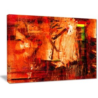 Designart Abstract Fire Red Abstract Canvas Artwork Print Bed