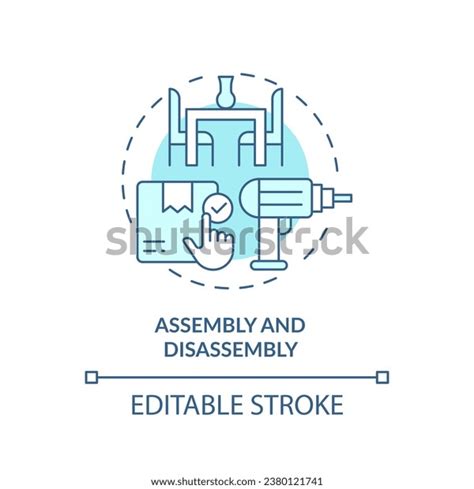 2d Editable Assembly Disassembly Icon Representing Stock Vector