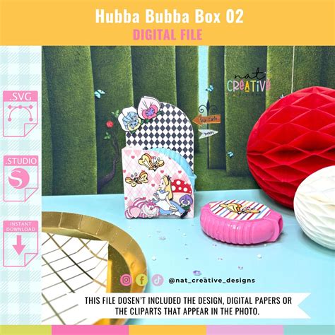 Hubba Bubba Box 02 Template Silhouette Cut Files Cricut Cut Files Etsy