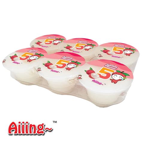 Aiiing Fruit Pudding Cups Aiiing Pudding Cups Lychee Flavour Pudding With Nata De Coco 110g X 6