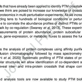 PDF Decoding Post Translational Modification Crosstalk With Proteomics