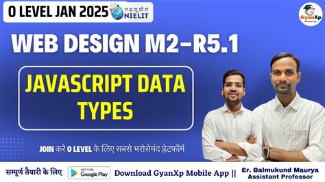 javascript data types web designing m2 r5 1 o level gyanxp youtube