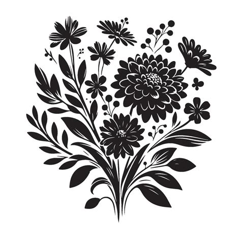 Silhouette Of Flowers 47446826 Vector Art At Vecteezy