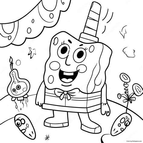 Spongebob And Patrick Birthday Party Coloring Page 41894 33107