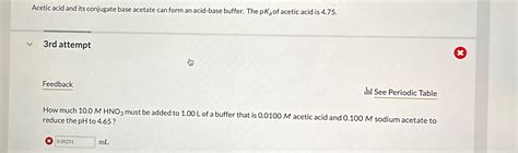 Solved Acetic Acid And Its Conjugate Base Acetate Can Form