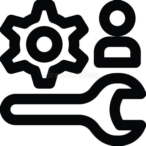 Working Work Worker Engineer Technician Maintenance Outline Icon