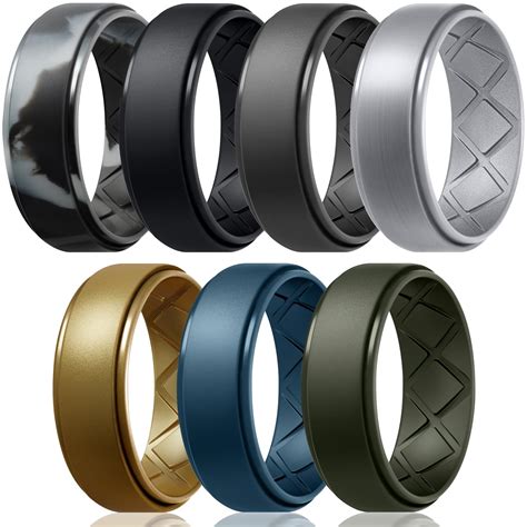 Egnaro Silicone Ring For Men 7 Rings 4 Rings 1 Ring