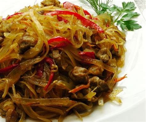Фунчоза с мясом и овощами: рецепт с фото. Вы можете заменять одни ...