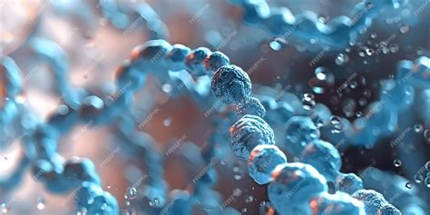 Blue Molecular Structures On A Liquid Background Representing Dna And