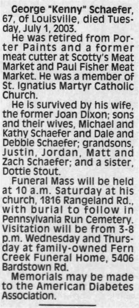George Kenneth “kenny” Schaefer 1936 2003 Find A Grave Memorial