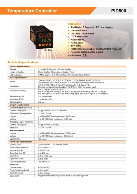 Selec Pid Digital Temperature Controller Dual Display 48x48mm 90 270