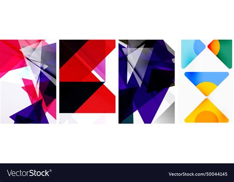 Triangle Poster Geometric Background Set Vector Image