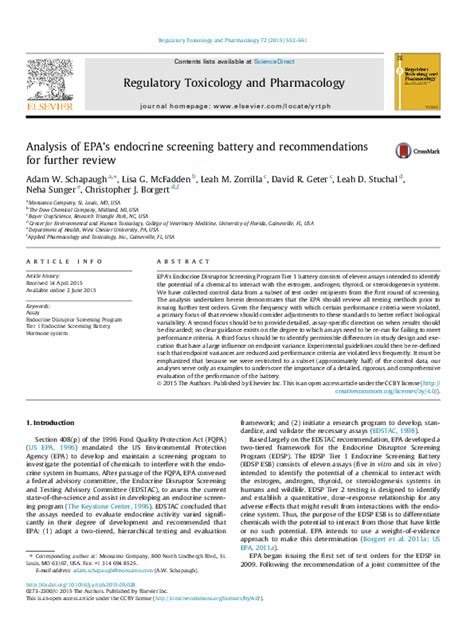 Pdf Analysis Of Epas Endocrine Screening Battery And Recommendations