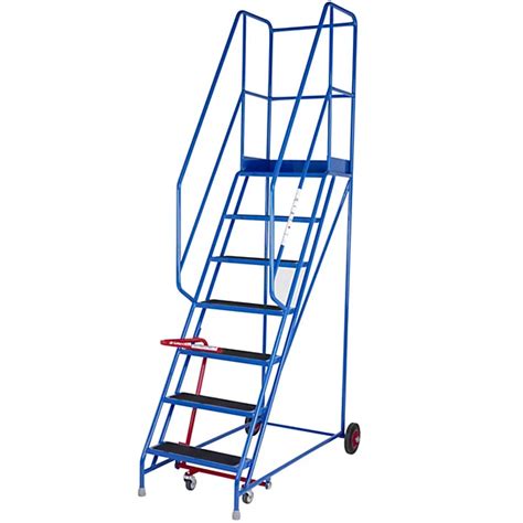 7 Tread Mobile Warehouse Stairs With Anti Slip Safety Steps Portable 2 75m Ladder