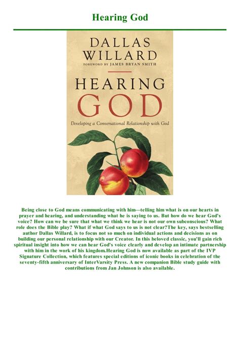 Download Free Pdf Hearing God By Dallas Willard