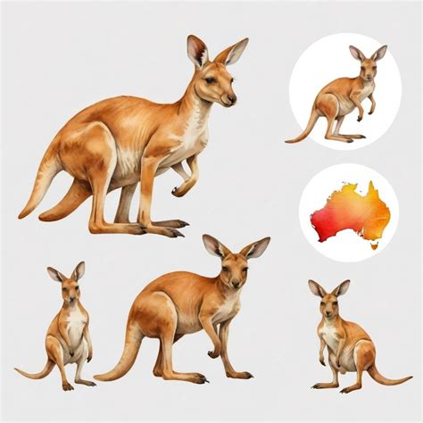 Premium Vector A Kangaroo With A Red Spot On Its Back