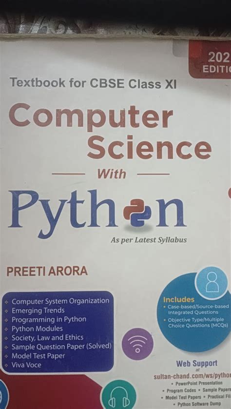 Buy Computer Science With Python Class 11 Preeti Arora Bookflow