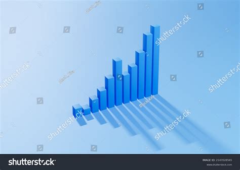 3d Blue Process Bar Chart Trend Stock Illustration 2147028565
