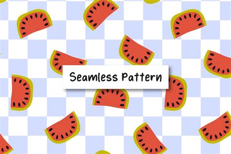 Watermelon Checkered Seamless Pattern Watermelon File