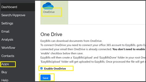 Onedrive Integration Ezzybills