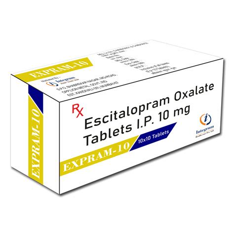 Expram 10 Tablet With Escitalopram Oxalate 10 Mg Integrum Healthcare