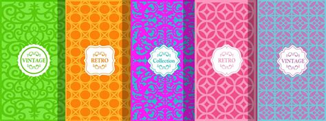Set Of Cute Bright Seamless Patterns Vector Illustration Bright Design