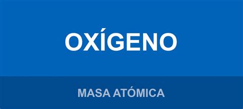 Masse Atomique Doxygène Élément Oxygène