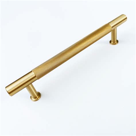 Brass Solid Texture No2 Knurled Drawer Pulls And Knobs In Satin Bra