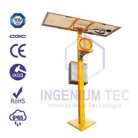 Semáforo Vehicular 1c 1l Con Sistema Fotovoltaico Ingenium Tec