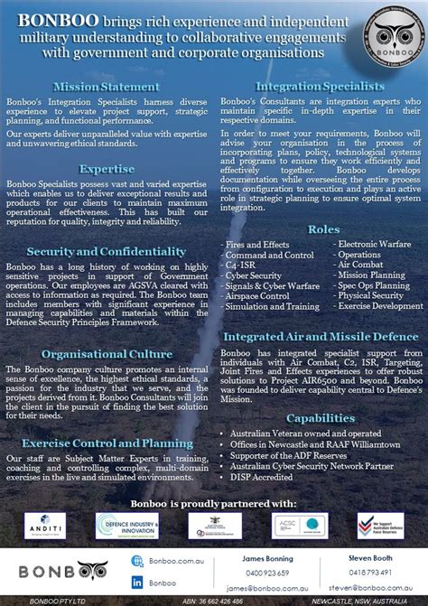 Bonboo Capability Statement Single Page And Booklet Format For Download