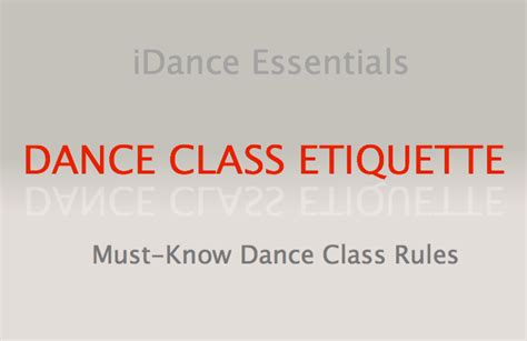 Dance Class Etiquette Essentials Dance Advantage