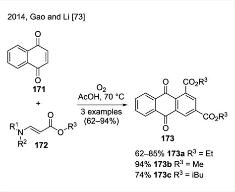 Scheme 39 Cycloadditionoxidative Aromatization Of Quinone And