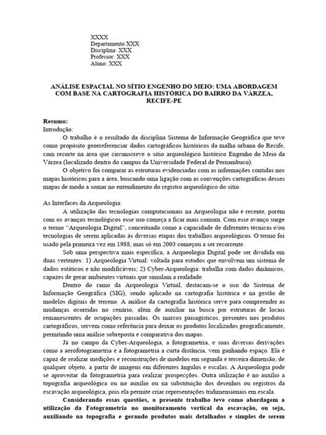 Análise Cartográfica Do Engenho Do Meio Pdf Sistema De Informações