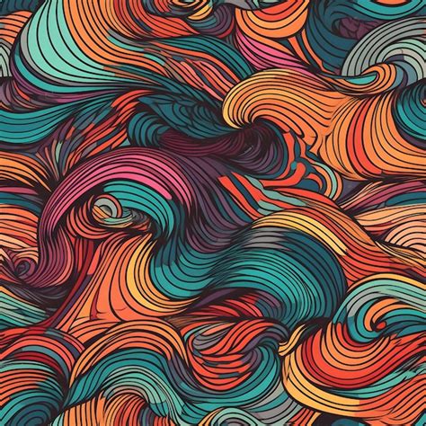 Premium Ai Image Seamless Psychedelic Wave Pattern Background Texture