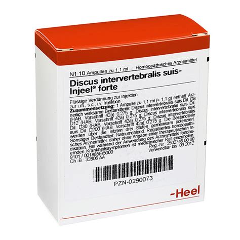 Discus Intervertebralis Suis Injeel Forte Fiale 10 X 11 Ml