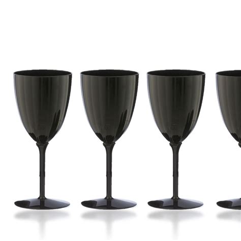7 Oz 1 Piece Black Plastic Disposable Wine Goblet 8 Pack Posh Setting
