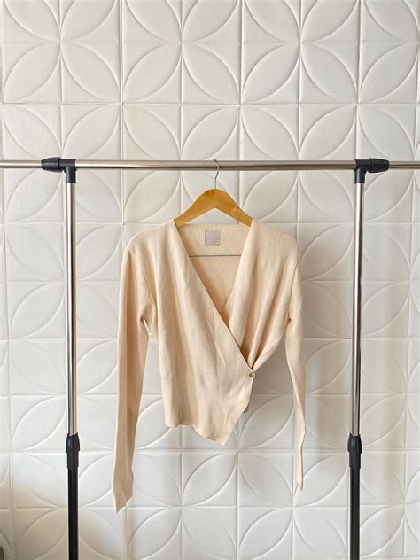 Lil Deff Cream Kimono Kutub Nett Fesyen Wanita Pakaian Wanita Atasan