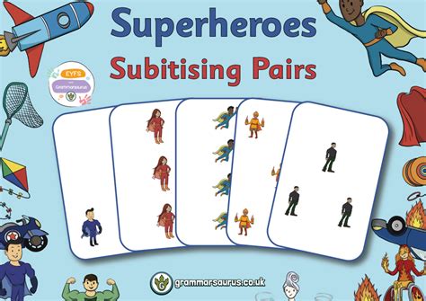 Eyfs Superheroes Subitising Pairs Grammarsaurus