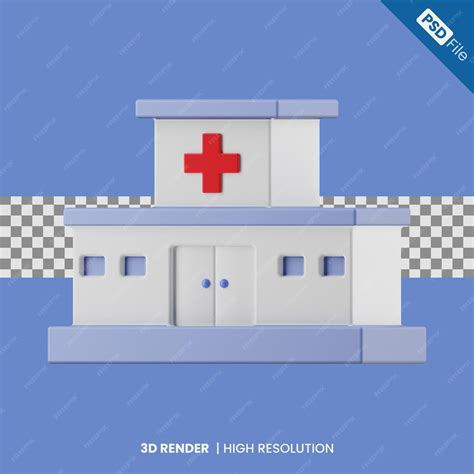 Premium Psd 3d Hospital Building Icon Illustration