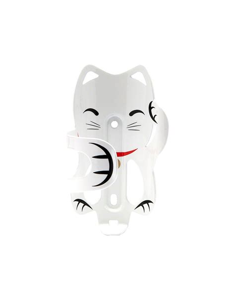 Portland Design Works Lucky Cat Water Bottle Cage White Cat Alpine Hut