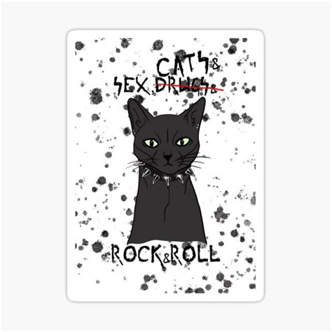 Sexcats And Rockandroll Sticker For Sale By Printsthatrock Redbubble