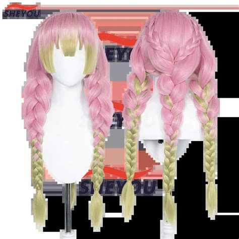 Mitsuri Kanroji Cosplay Wig Demon Slayer Kimetsu No Yaiba Long Pink