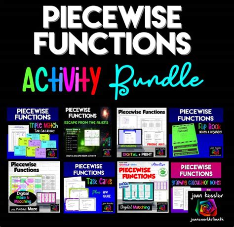 Piecewise Functions Activity Bundle By Joan Kessler Tpt