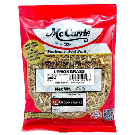 Mccurrie Dehydrated Lemongrass Sera Leaves 25g Sri Lankan Spices